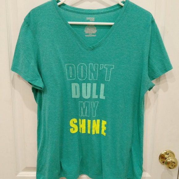 Danskin Now | Tops | Danskin Now Semi Fit Dont Dull My Shine V Neck Xxl ...